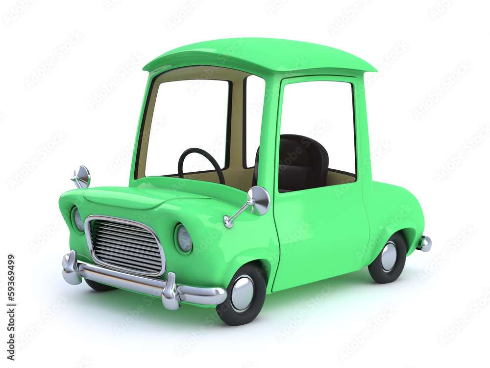 Green cartoon car Stock Illustration | Adobe Stock