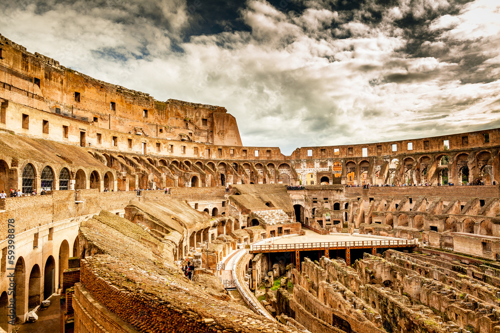 Inside of Colosseum in Rome, Italy Stock Photo | Adobe Stock
