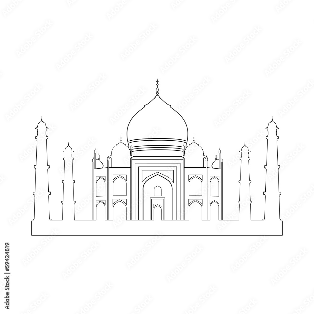 Taj Mahal palace vector Stock Vector | Adobe Stock