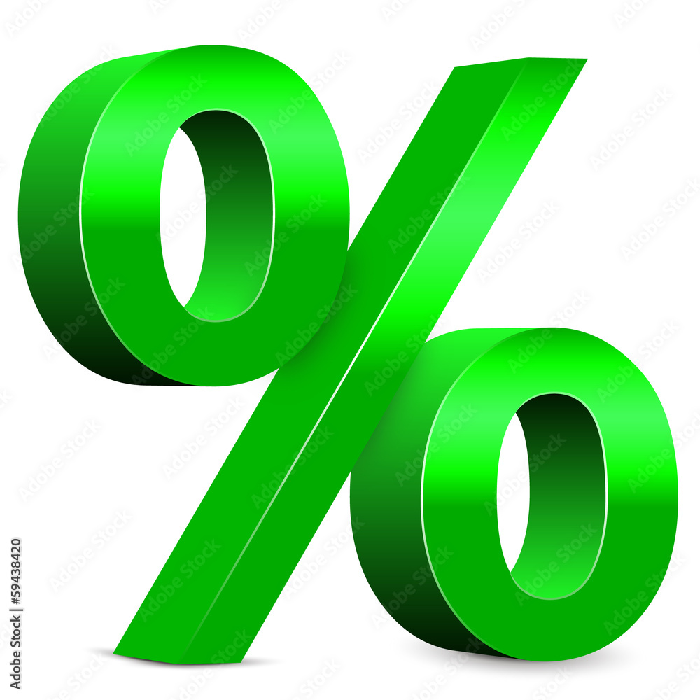 Rabatt – Grünes Prozentzeichen, 3d, Prozent, Icon, Zeichen Stock ...