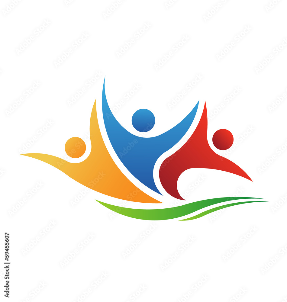 Vector Logo Three People Stock Vector | Adobe Stock