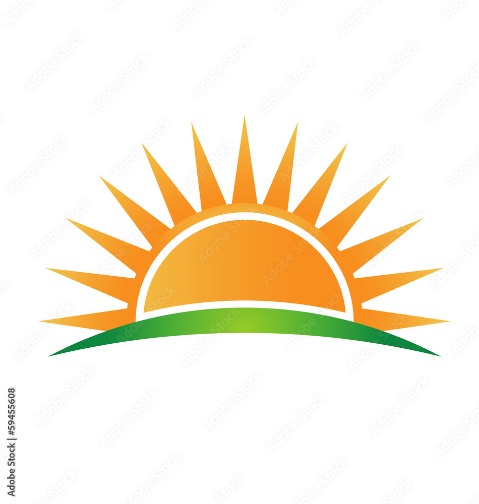 Vector Logo sun horizon Stock Vector | Adobe Stock