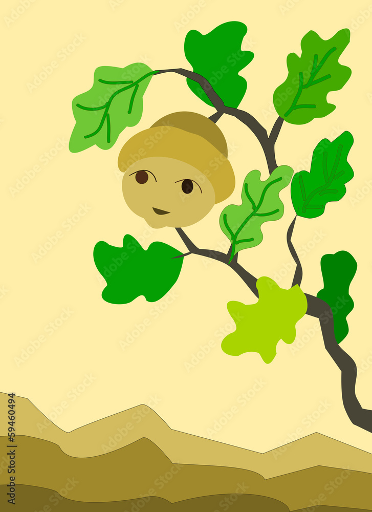 Funny Acorn Stock Illustration | Adobe Stock