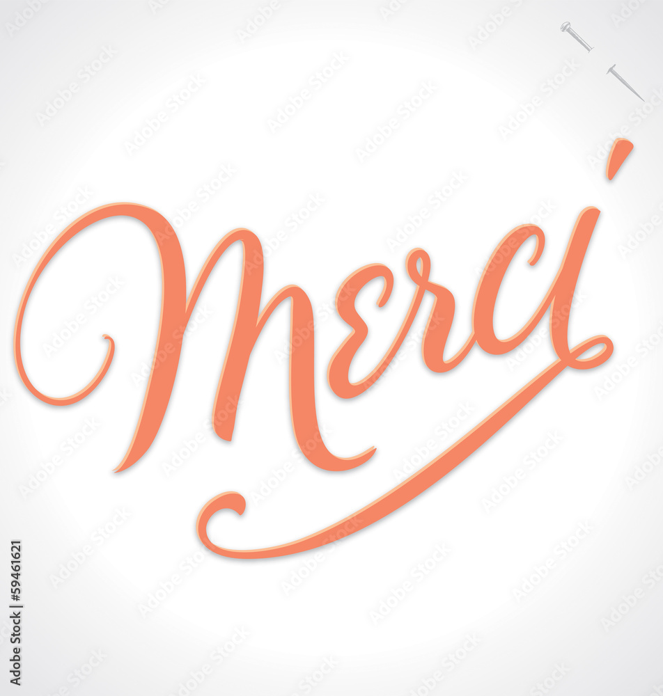MERCI hand lettering (vector) Stock Vector | Adobe Stock