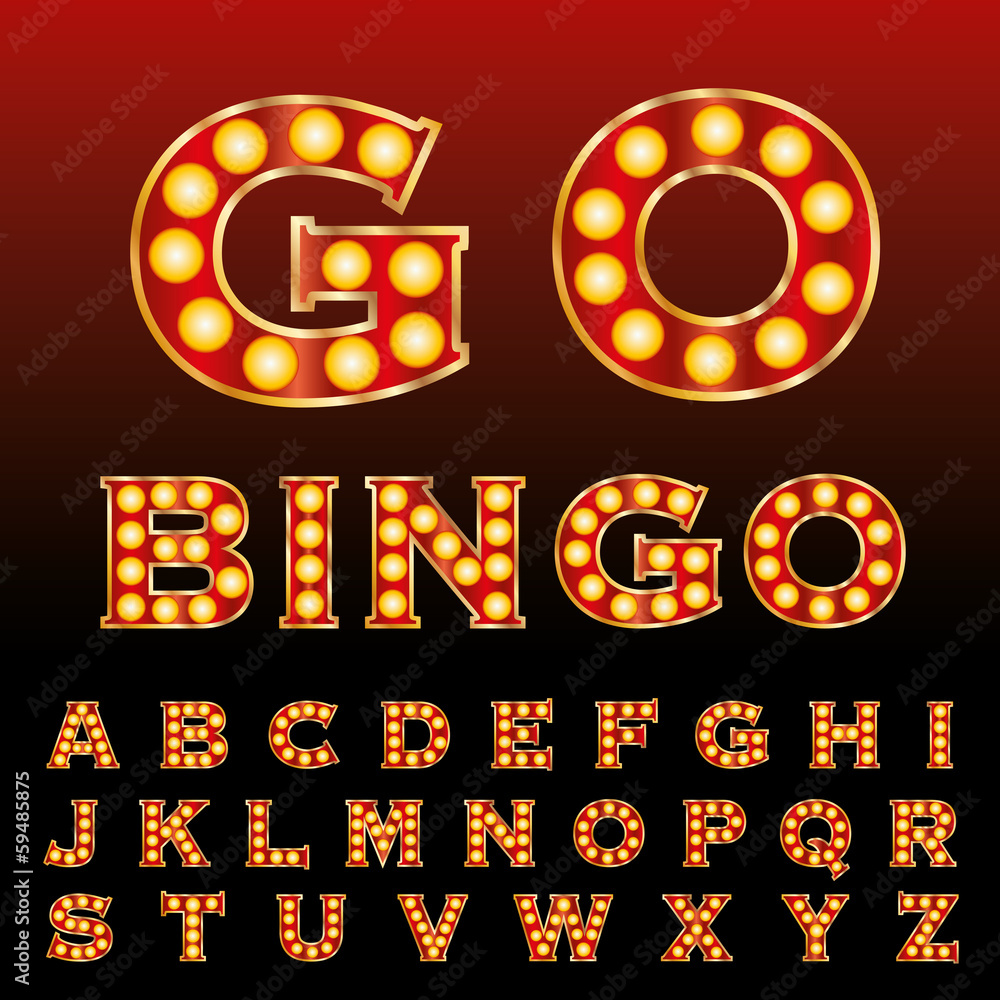 red bingo font Stock Vector | Adobe Stock