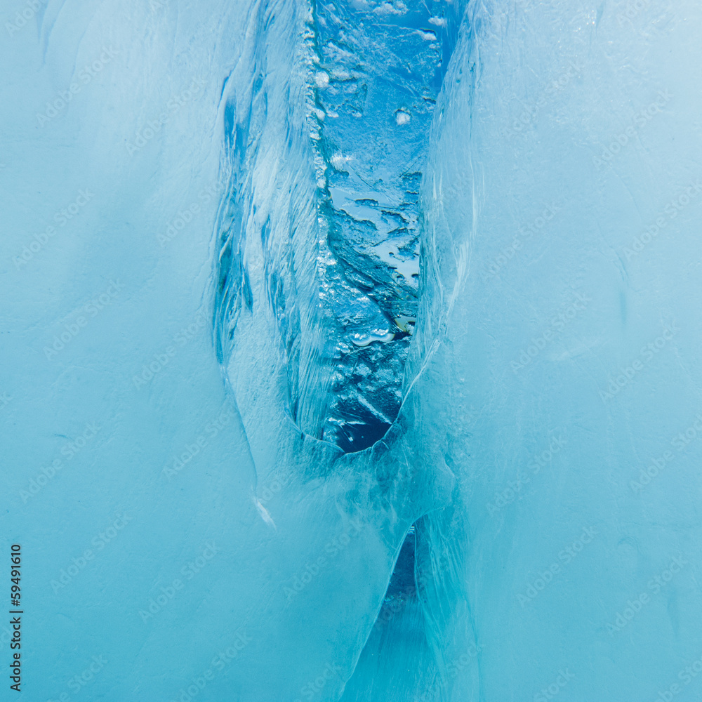 Underwater crevasse in thick layer of floating ice Stock Photo | Adobe ...