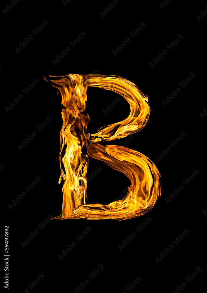 Fire alphabet. letter B Stock Photo | Adobe Stock