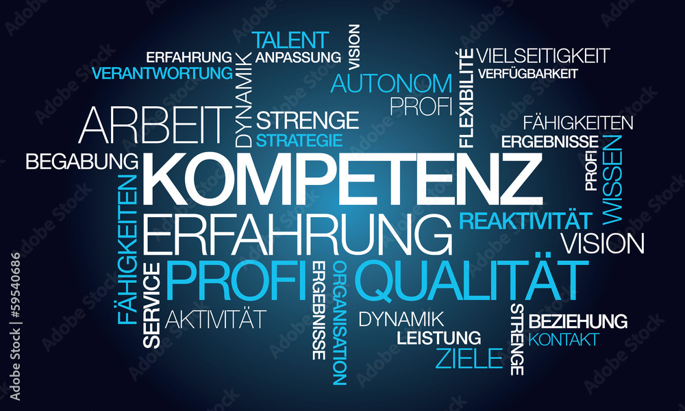 Kompetenz Erfahrung Arbeit TagCloud Wörter grafik Stock-Illustration ...