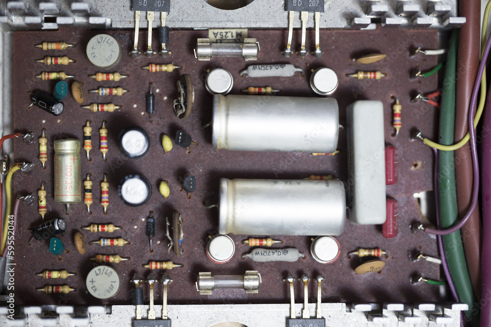 Old eclectronic circuit Stock Photo | Adobe Stock