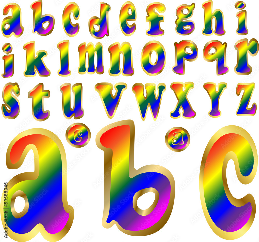 Rainbow Alphabet-Lower Stock Vector | Adobe Stock