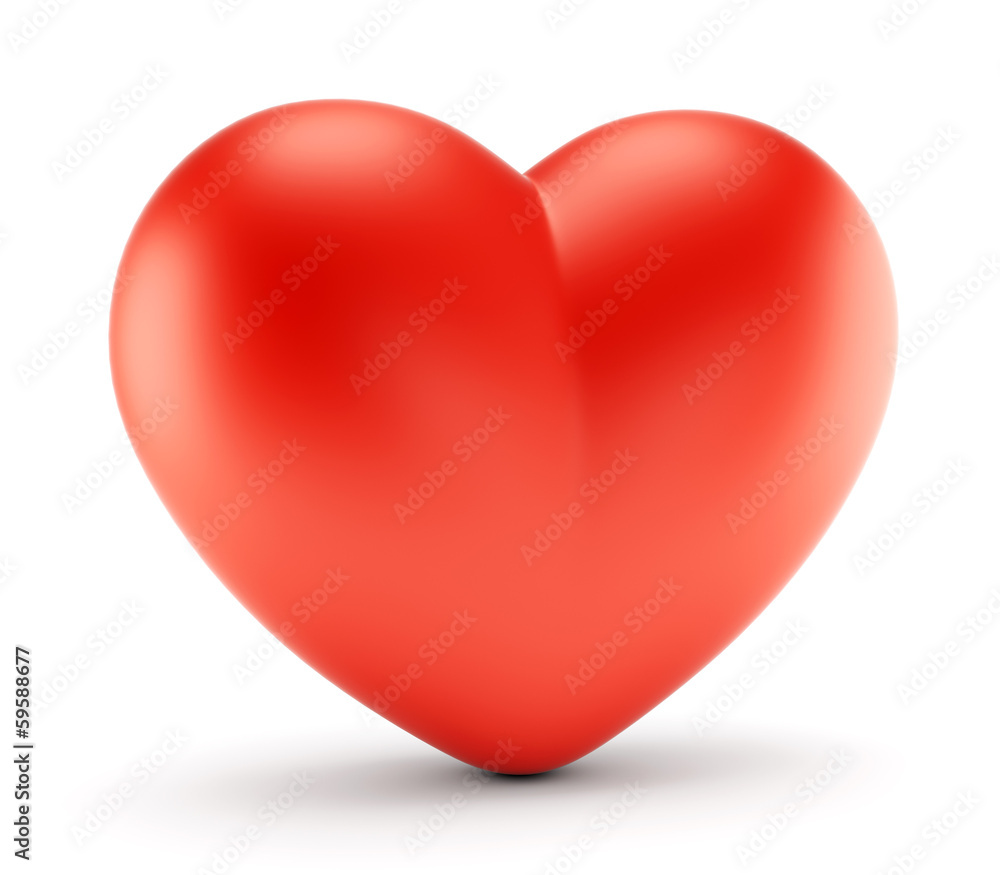 Red heart isolated on white Stock Illustration | Adobe Stock