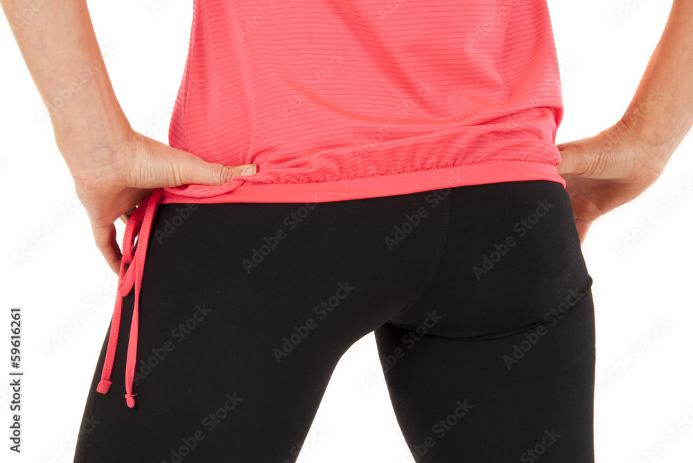 Female fitness model buttocks close up with tight pants Stock Photo ...
