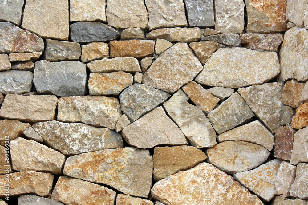 Stacked stone wall Stock Photo | Adobe Stock