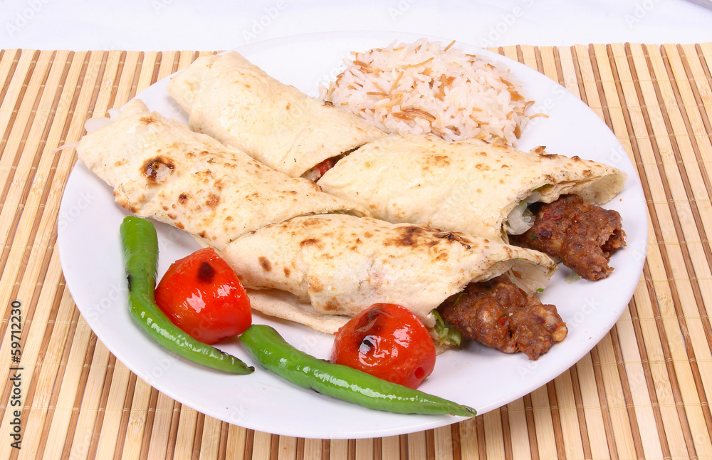 Adana Dürüm Kebap Stock Photo | Adobe Stock