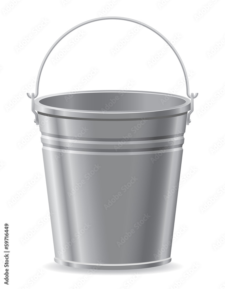 metal bucket vector illustration Stock Vector | Adobe Stock