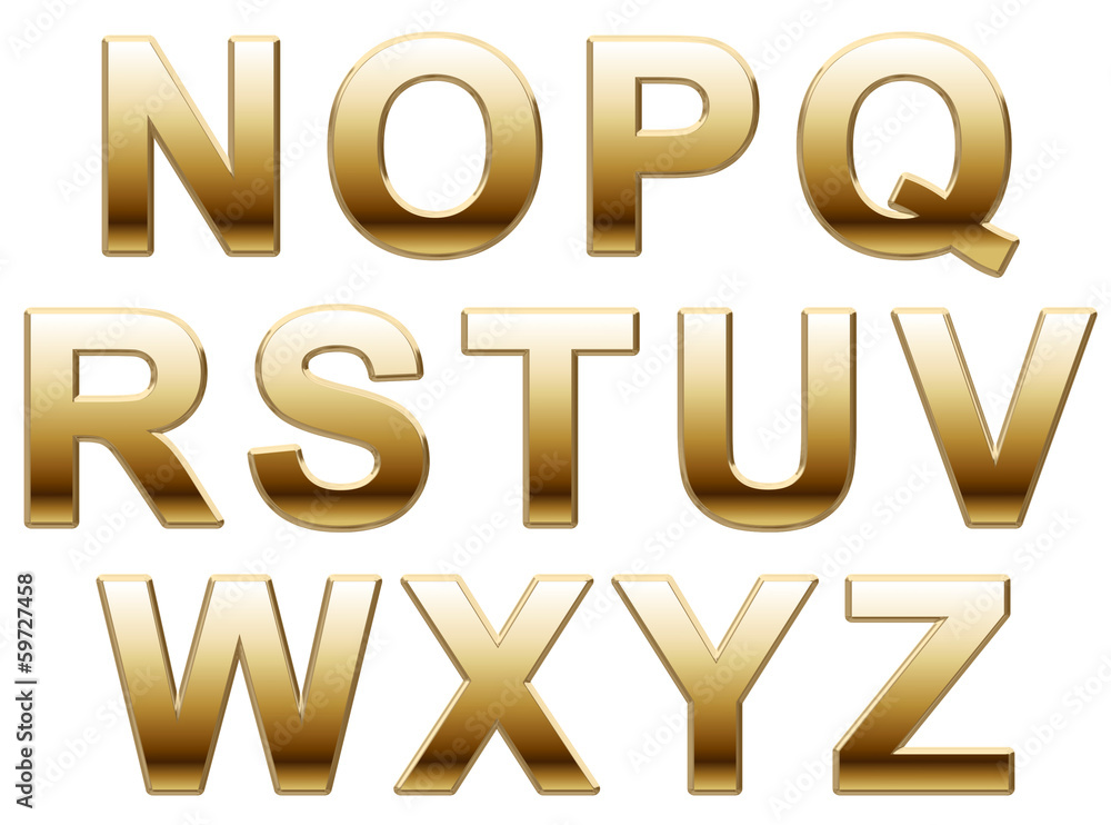 Shiny Gold Capital Letters on White Stock Illustration | Adobe Stock