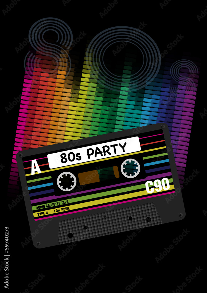 Vector 80s Party Background Stock Vector | Adobe Stock