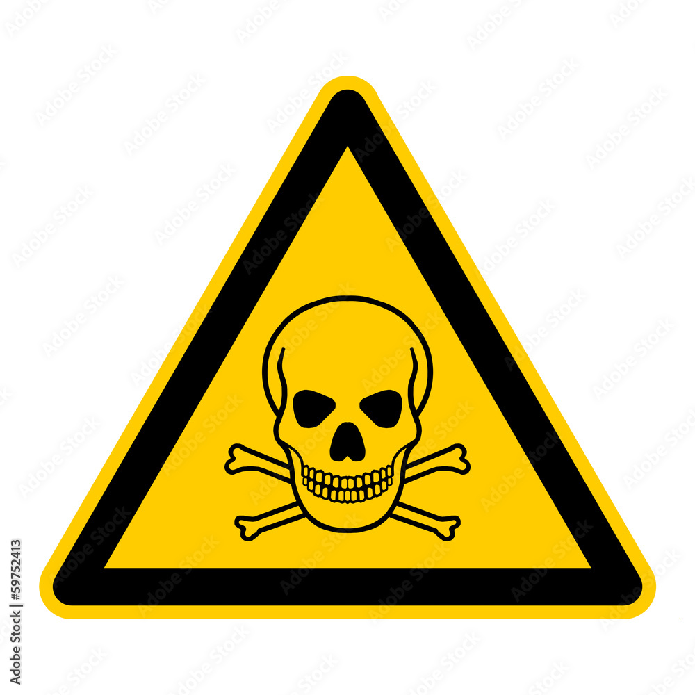 wso2 WarnSchildOrange - english warning sign: skull and bones - German ...