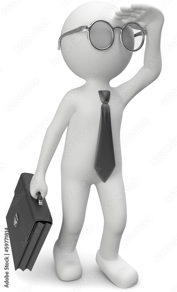 3d männchen suchend Stock Illustration | Adobe Stock