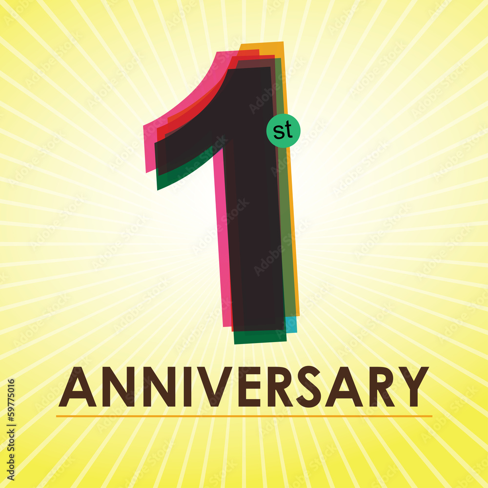 1st Anniversary poster / template design in retro style Stock Vector ...
