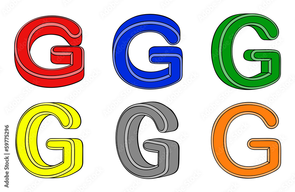 Six letter (G) 3d Stock Vector | Adobe Stock