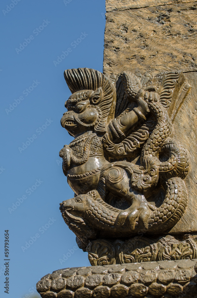 Hindu Garuda, at Pashupatinath temple, Kathmandu Stock Photo | Adobe Stock