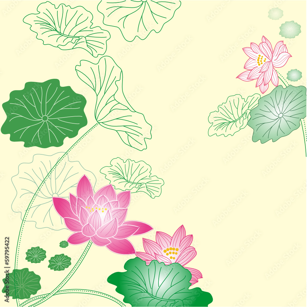 lotus flower card Stock Vector | Adobe Stock
