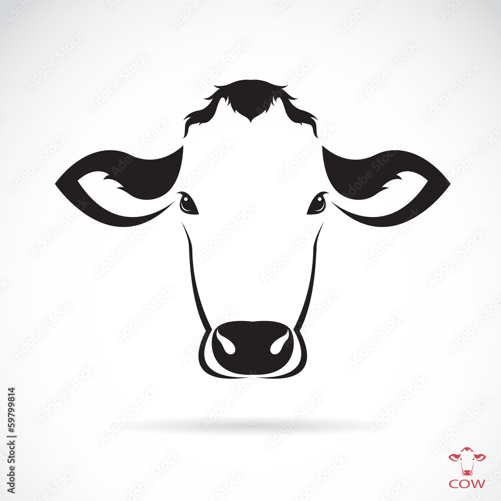 Vector of a cow head on white background. Animal. Easy editable layered ...