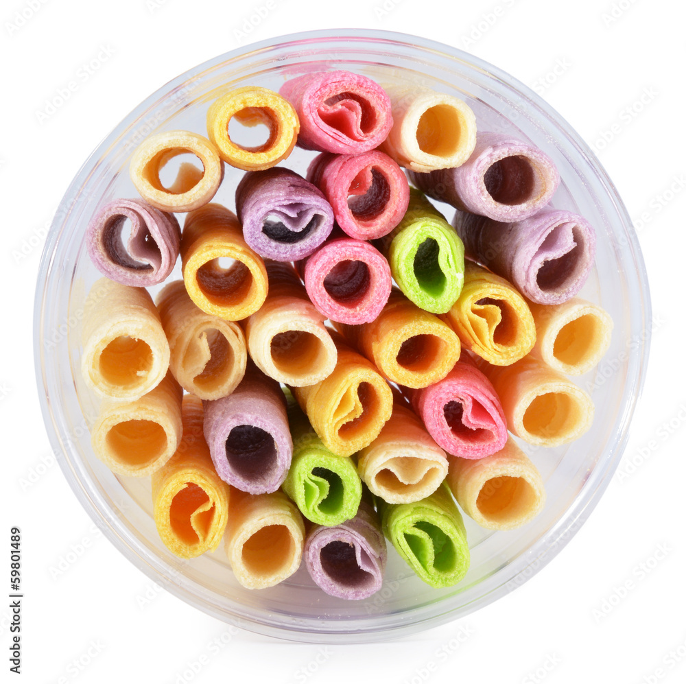 Tong Muan, a type of rolled wafer, a traditional dessert in Thai Stock ...
