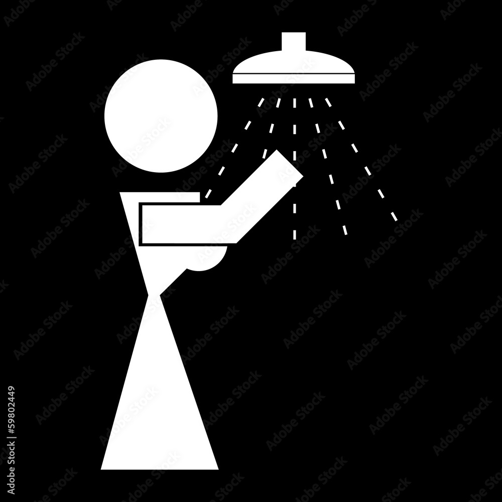 Piktogramm Duschen Frauen Stock Vector | Adobe Stock
