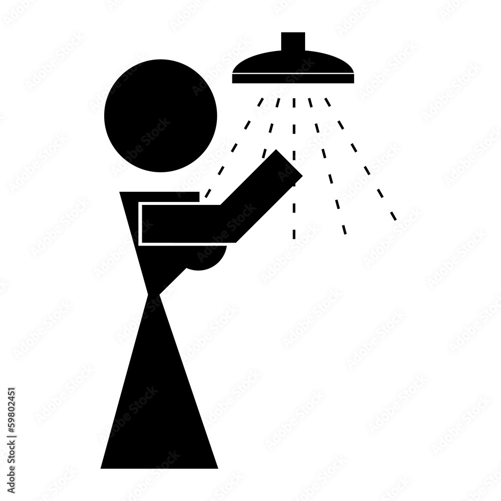 Piktogramm Dusche Frau Stock Vector | Adobe Stock