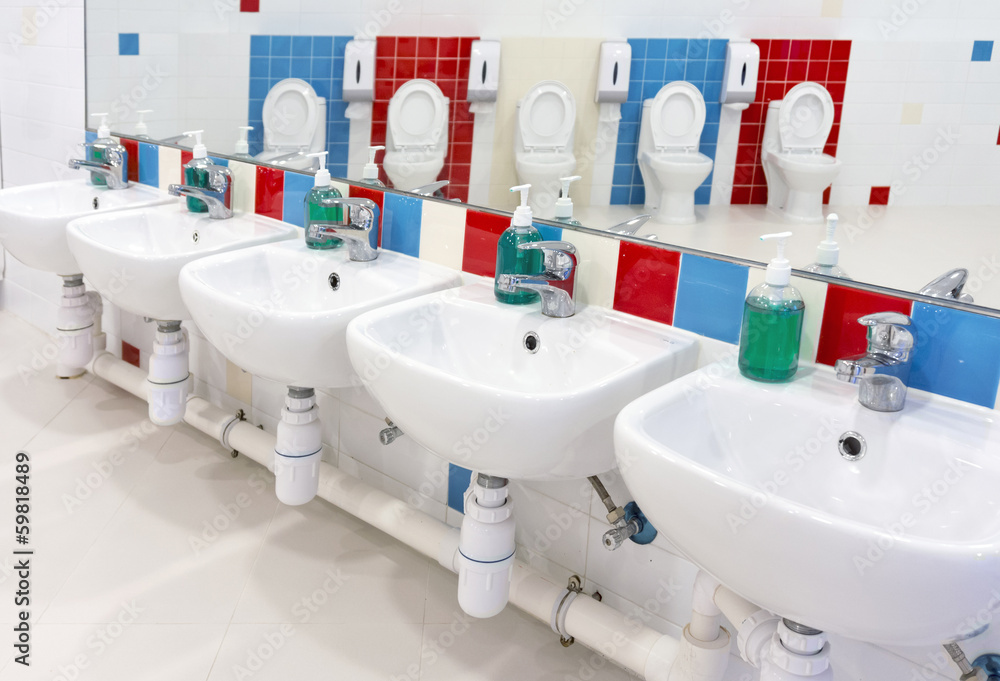 Preschool Kindergarten Washroom Stock Photo | Adobe Stock