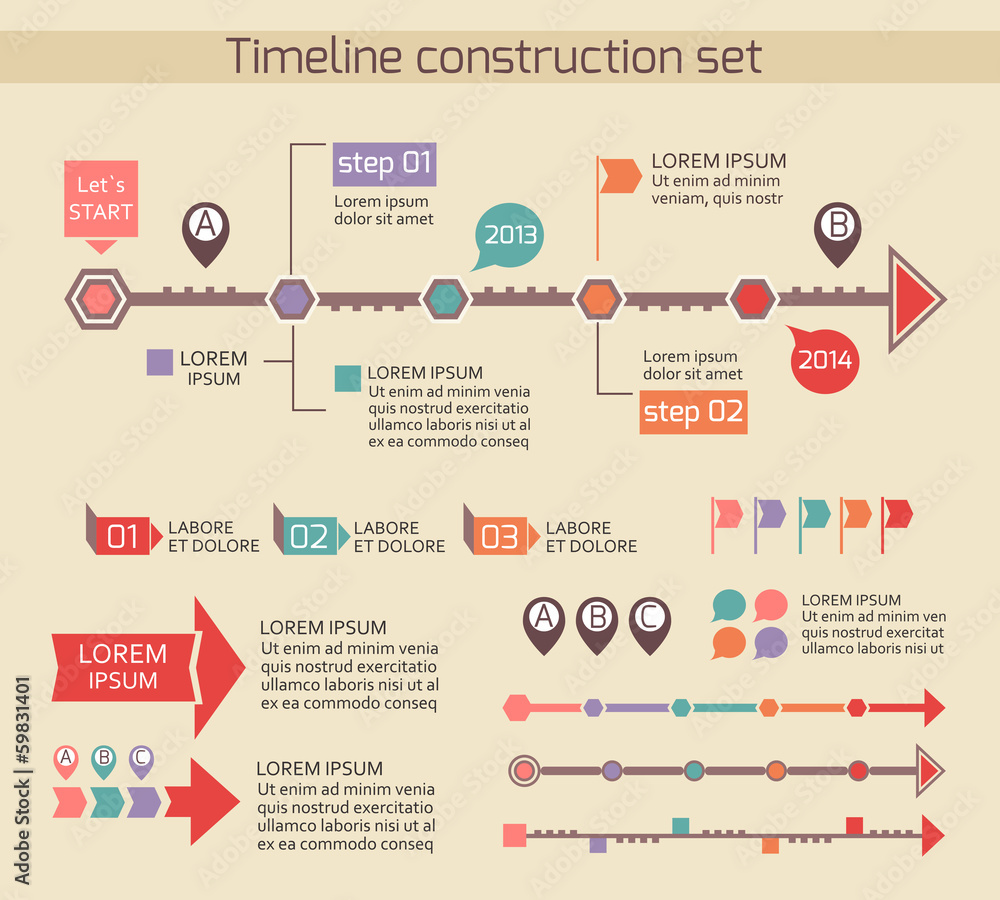 Presentation timeline chart elements Stock Vector | Adobe Stock