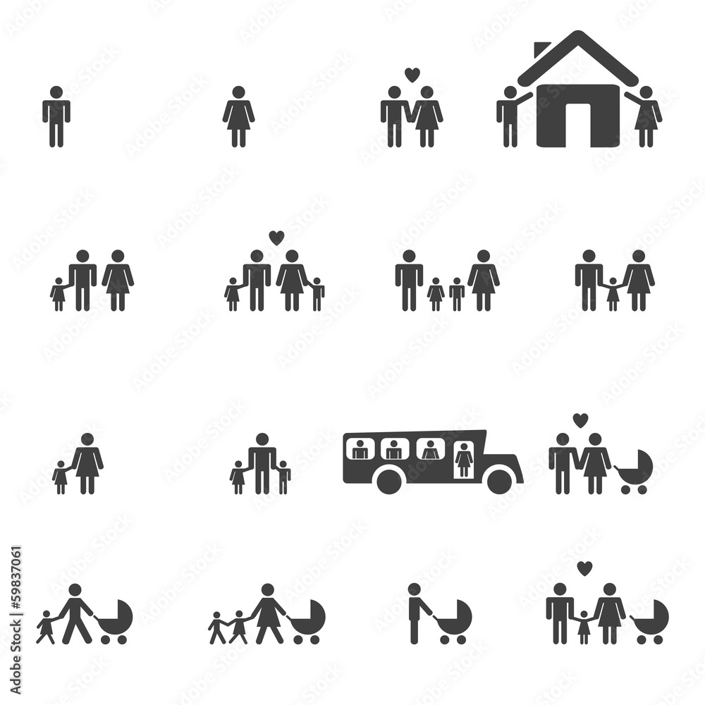 People Family Pictogram. Stock Illustration | Adobe Stock