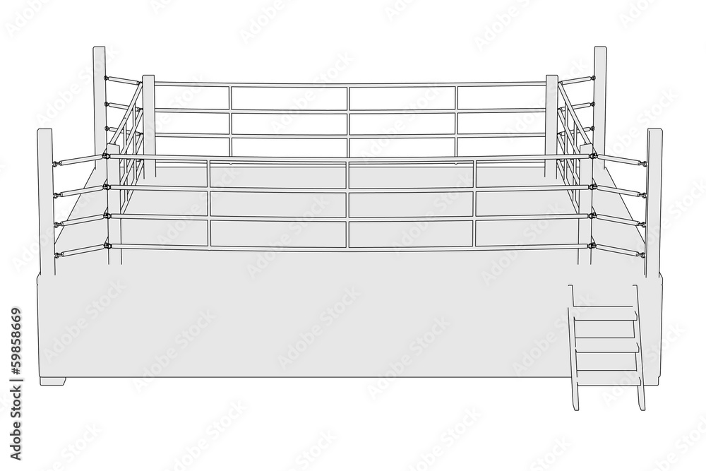 cartoon image of boxing ring Stock Illustration | Adobe Stock