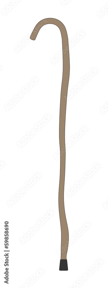 cartoon image of walking stick Stock Illustration | Adobe Stock