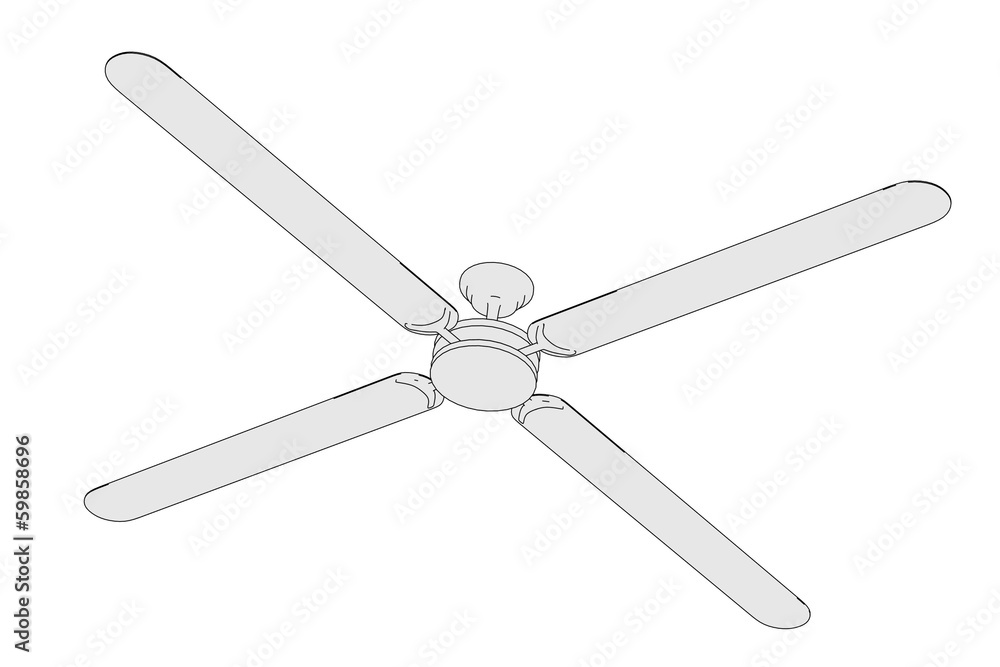 cartoon image of ceiling fan Stock Illustration | Adobe Stock