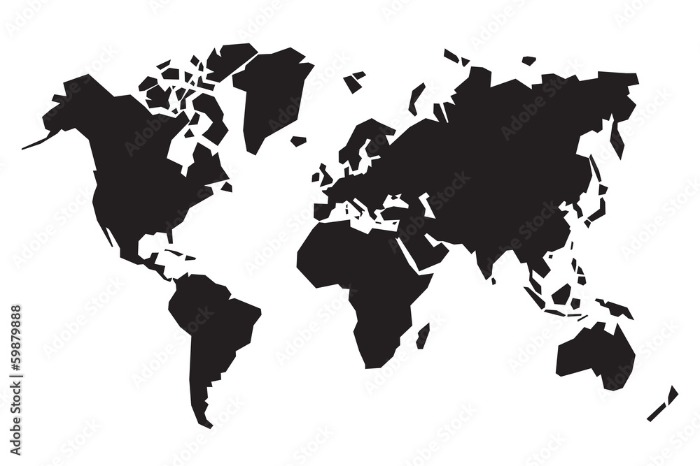 black abstract map of the world Stock Vector | Adobe Stock