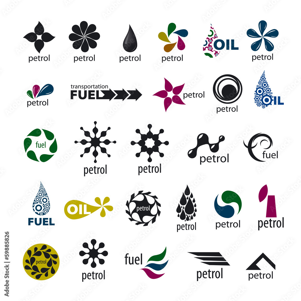 collection of vector logos and fuel oil Stock Vector | Adobe Stock