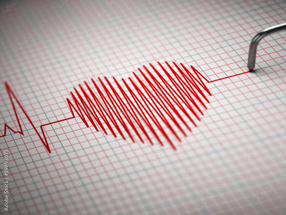 ECG. Electrocardiogram and heart beat shape. Stock Illustration | Adobe ...
