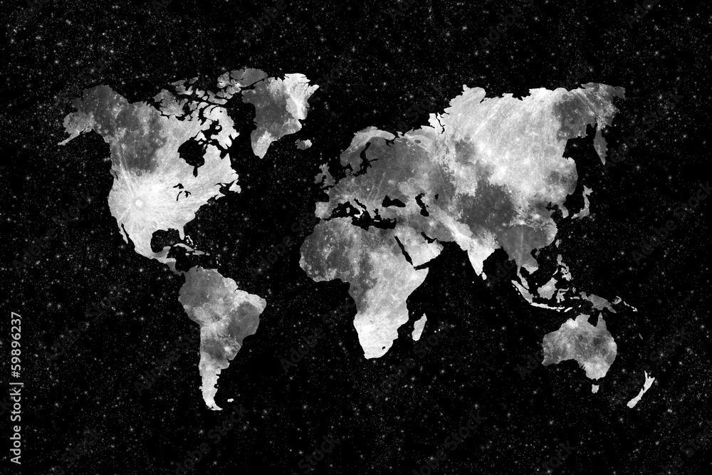 Map of the world "moon" Stock Photo | Adobe Stock