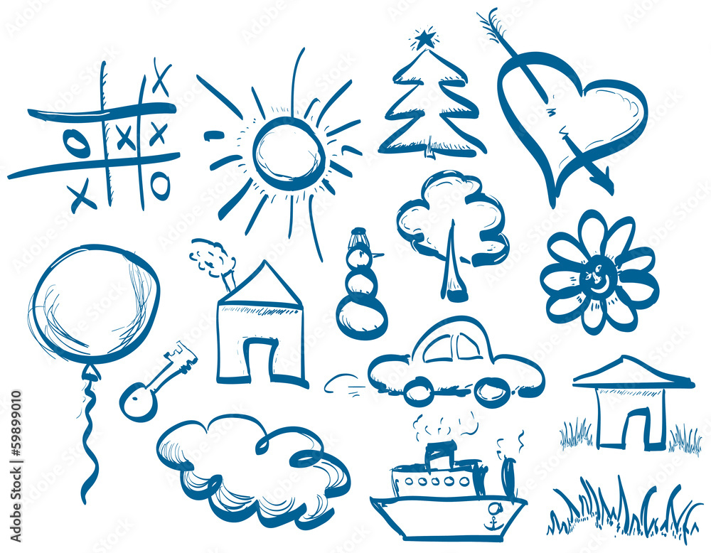 Hand drawing symbols set Stock Illustration | Adobe Stock