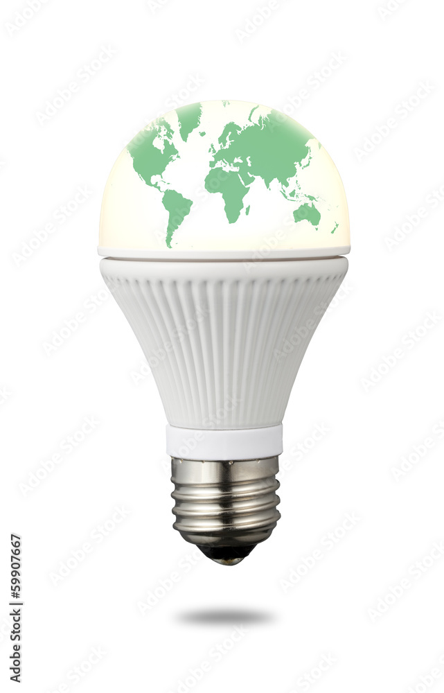 World Map on LED Light Bulb Stock 写真 | Adobe Stock