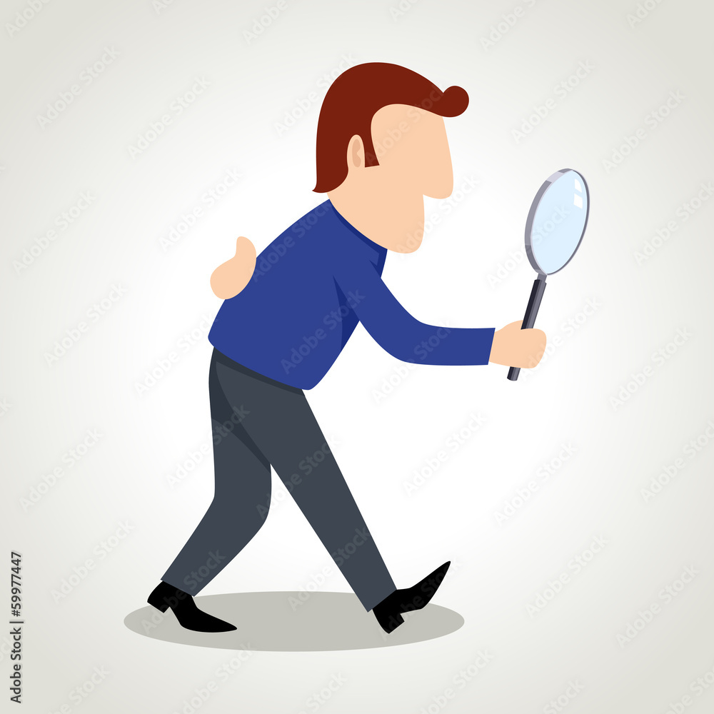 Simple cartoon of a man figure with magnifying glass Stock Vector ... Simple cartoon of a man figure with magnifying glass Stock Vector ...