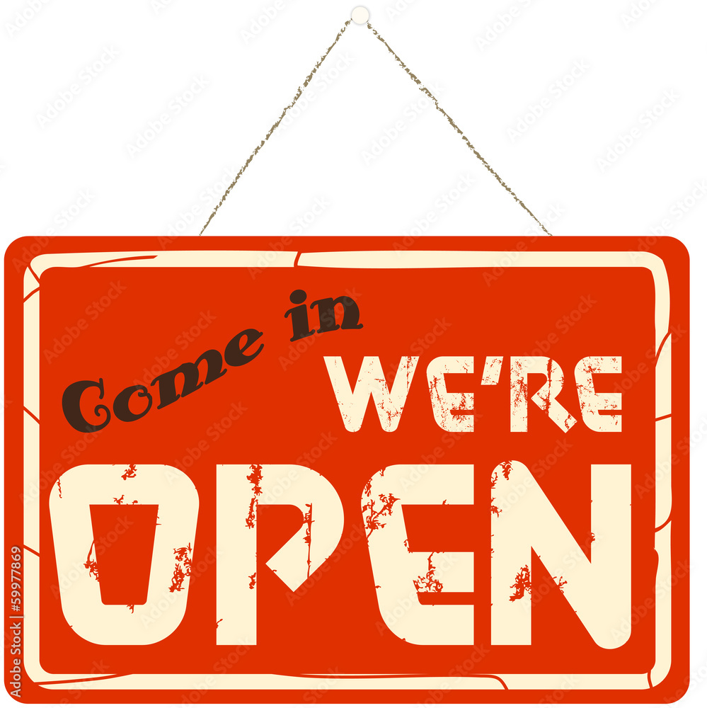 open shop sign, vector illustration Stock Vector | Adobe Stock