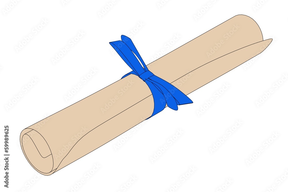 cartoon image of graduation diploma Stock Photo | Adobe Stock