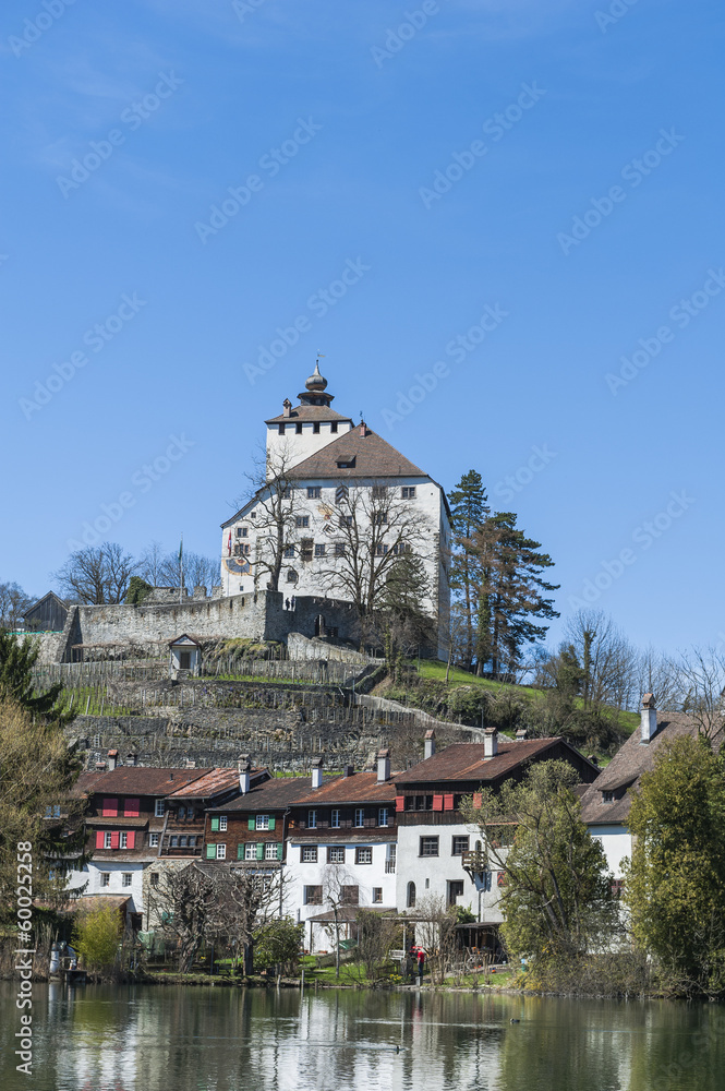 Buchs, Altstadt, historisches Schloss, Werdenberg, Schweiz Stock-Foto ...