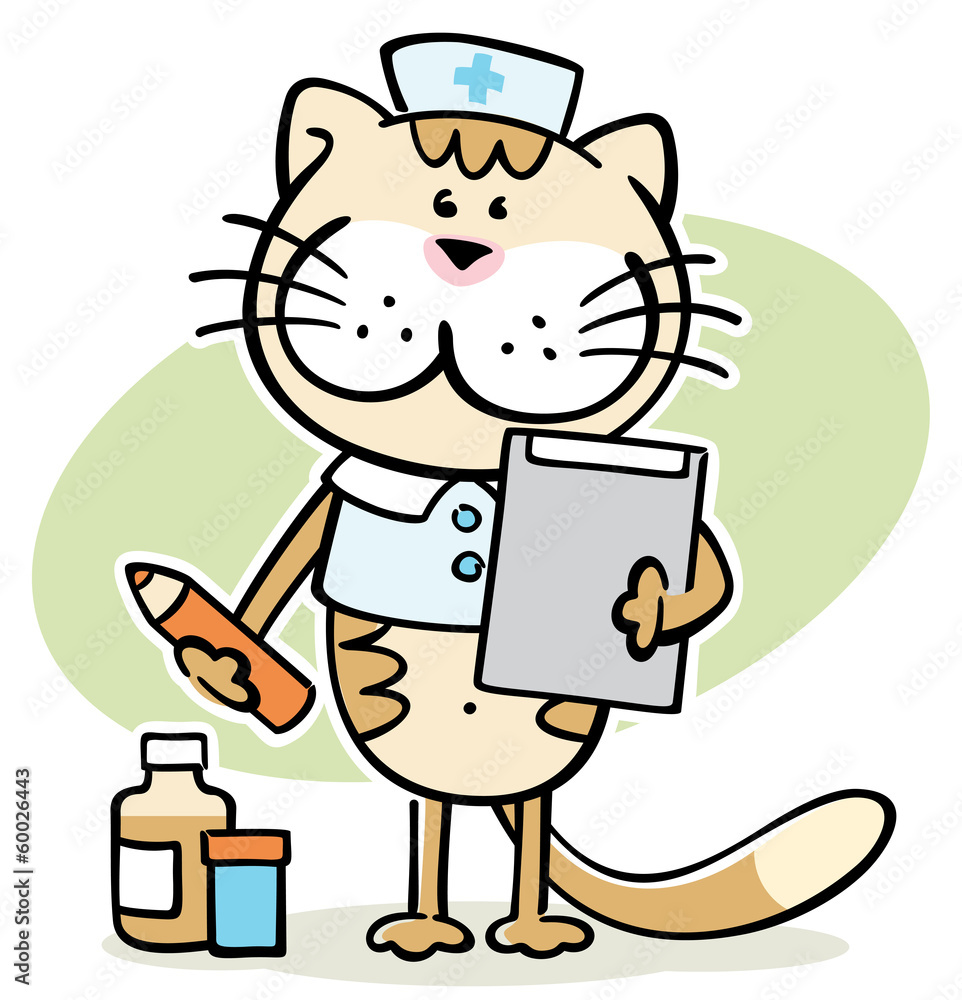 cartoon cat - cute veterinarian character Stock Vector | Adobe Stock
