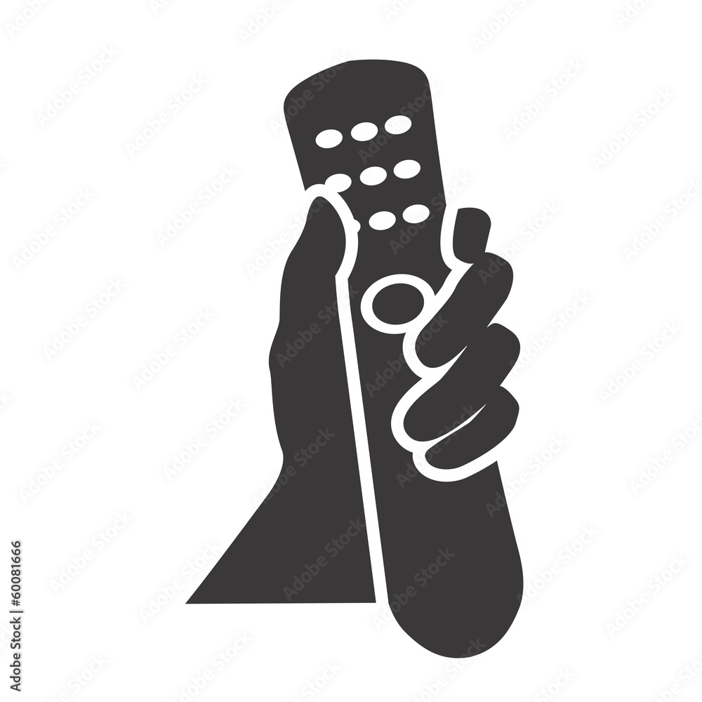 Remote Control Icon With Hand