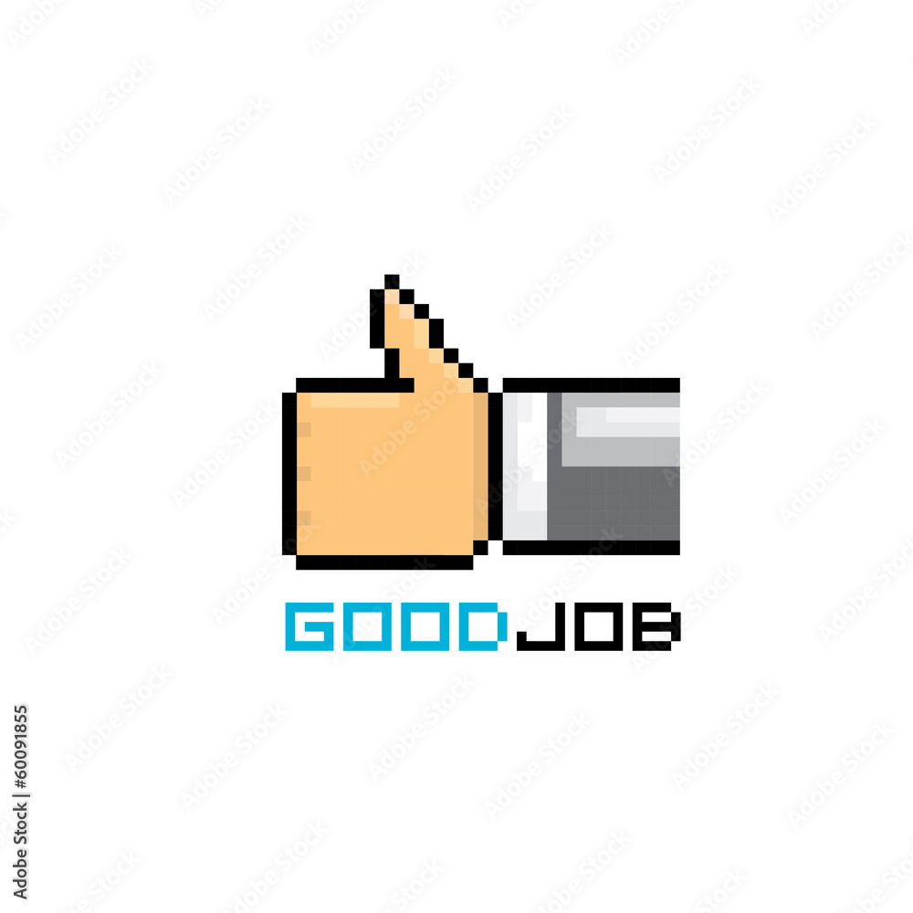 good job vector icon pixel art style. i like it sign. Stock Vector ...